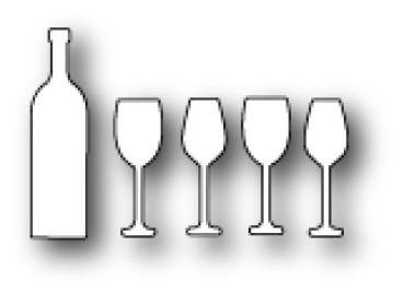 Memory Box Die - Wine Glasses and Bottle - Faltkarten.com