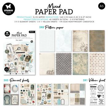 Studio Light Designpapier A5 "Tea Party" Mixed Paper Pad - Faltkarten.com