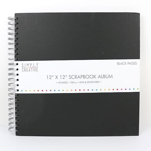 Simply Creative Scrapbook Album "Black" 12"x12" (SCALB015) - Faltkarten.com