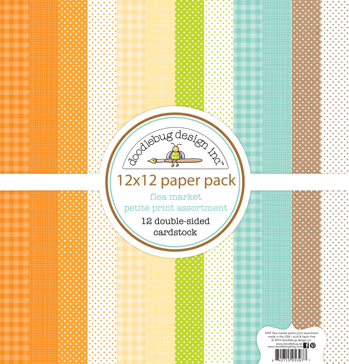 Doodlebug Design Flea Market 12x12 Inch Paper Pack - Designpapier (5397 ...