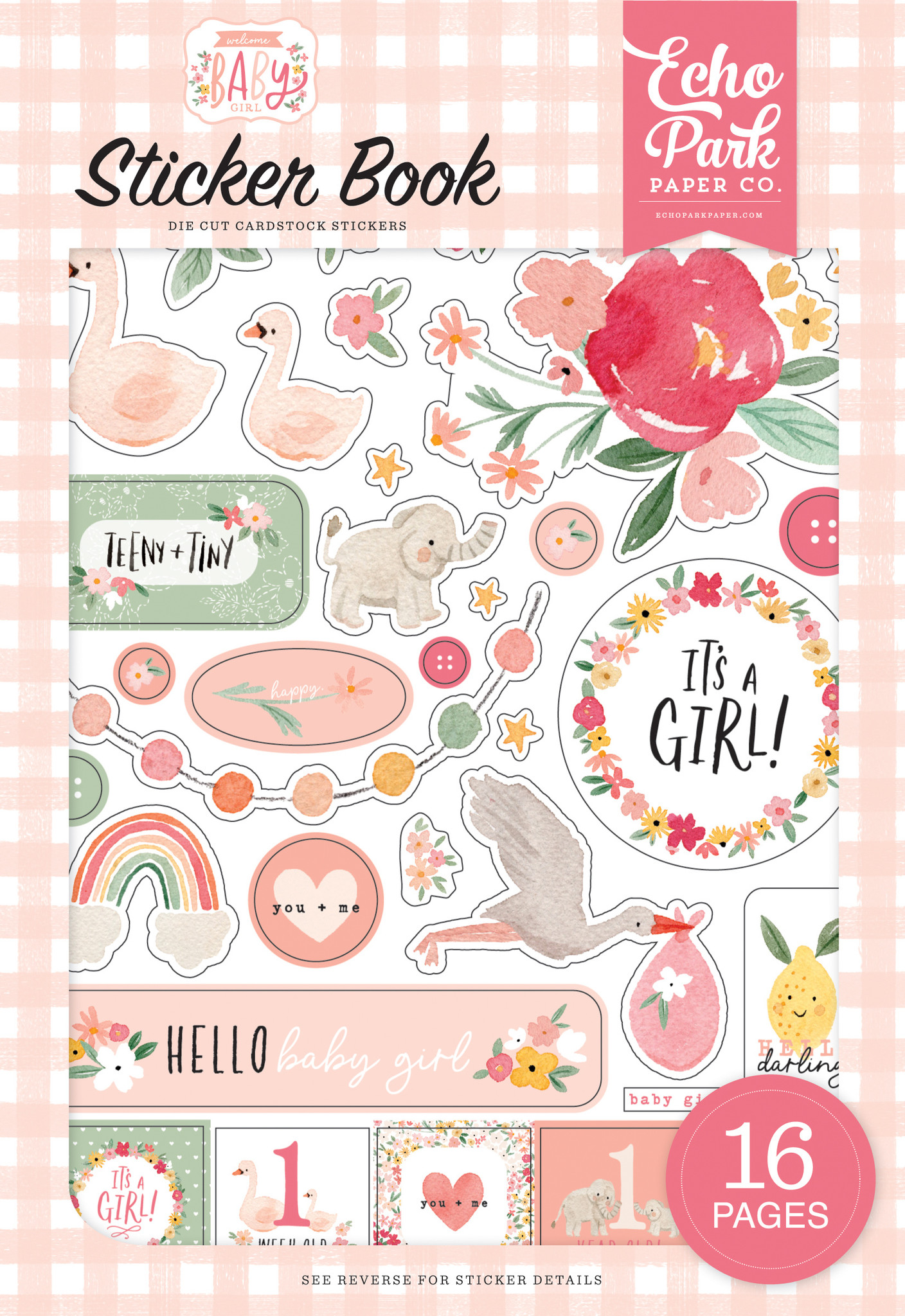Echo Park "Welcome Baby Girl " Stickers (WBG233029) - Faltkarten.com