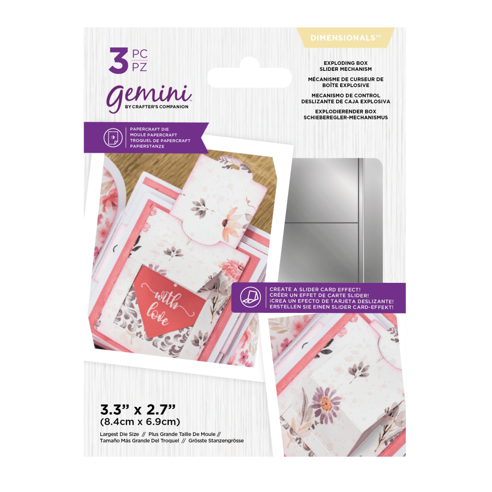 Gemini Exploding Box Slider Mechanism Dimensionals Dies - Stanze ...