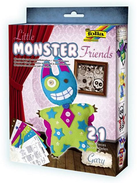 Filzbastelset Little Monster Friends, Gary - 21 teilig - Faltkarten.com