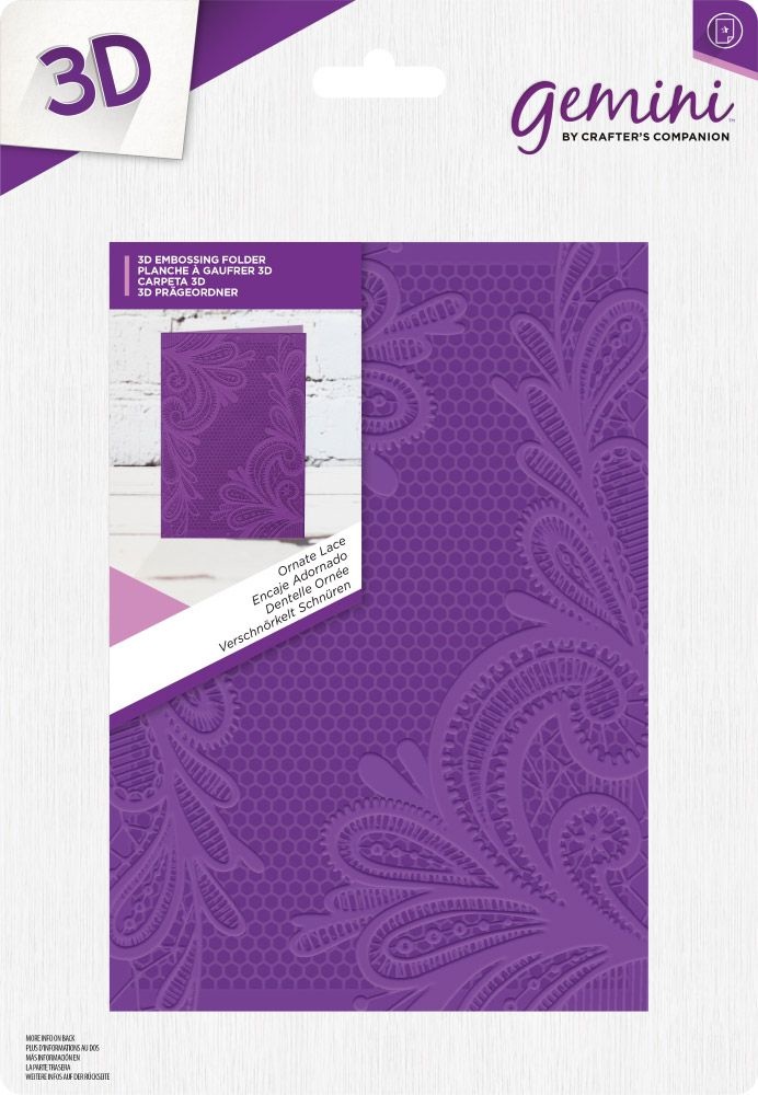 Gemini Ornate Lace 3D Embossing Folder - Prägeschablone 3D ...
