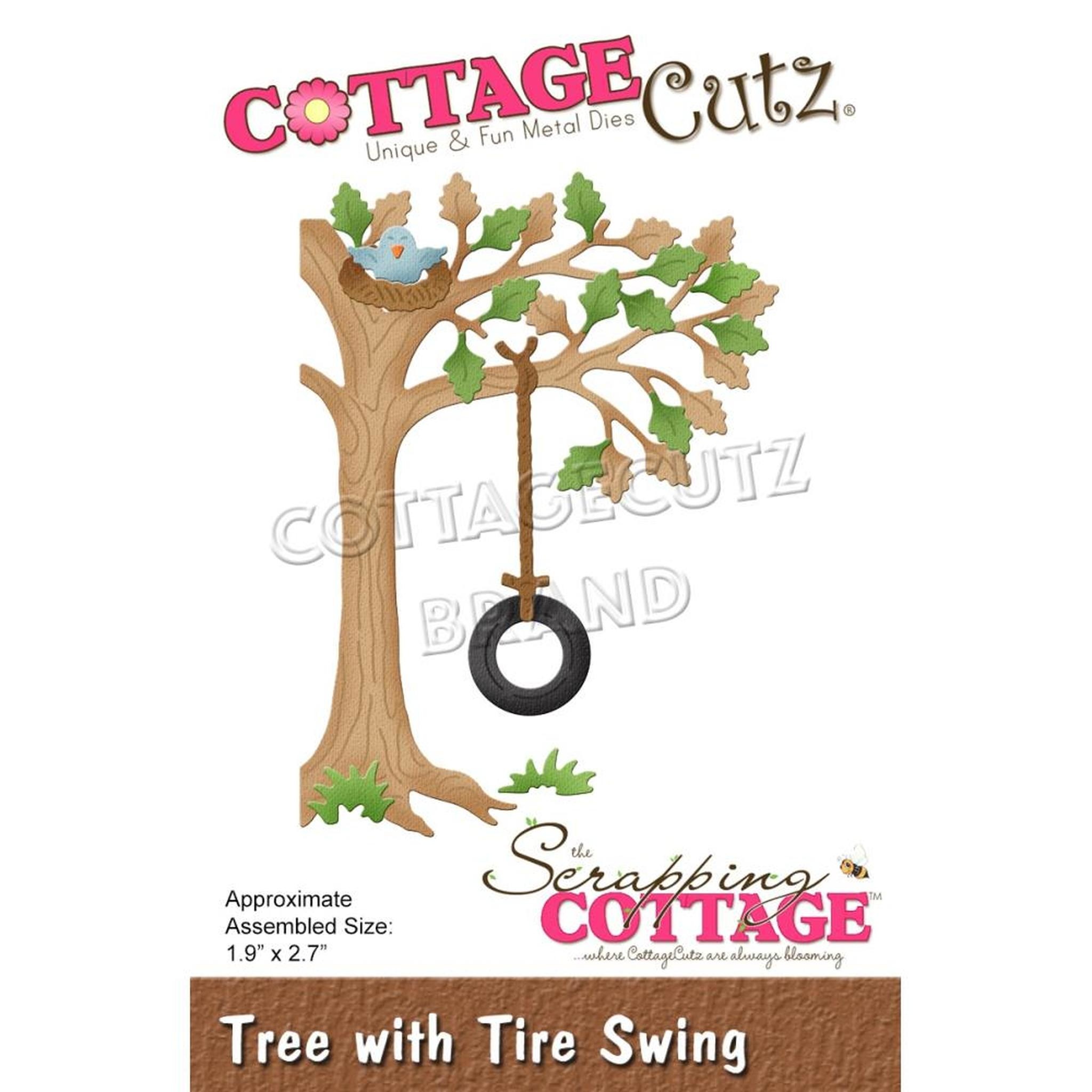 Scrapping Cottage Die - "Tree With Tire Swing" (CC-633) - Faltkarten.com