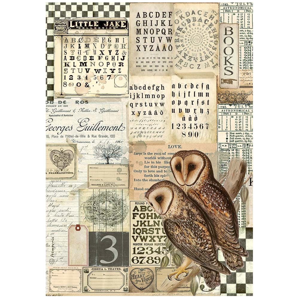 Stamperia " Alchemy Owls " A4 Decoupage / Decopatch Papier 6 Bögen ...
