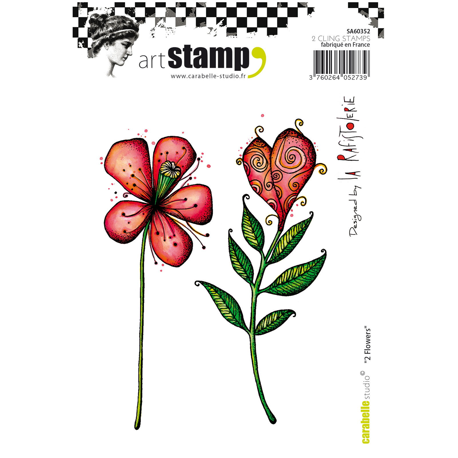 Carabelle Studio Cling Stamp Art Flowers Gummistempel - Faltkarten.com