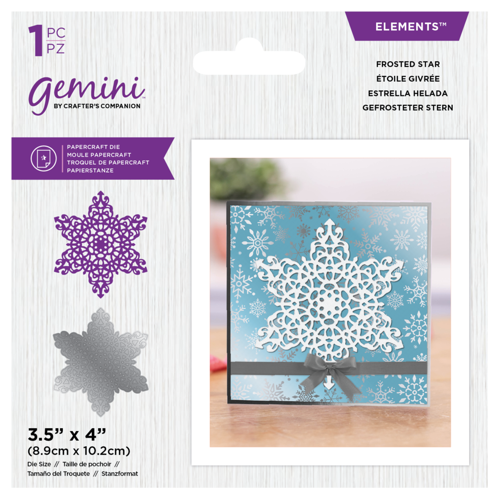 Gemini Frosted Star Dies - Stanze - Gefrosteter Stern - Faltkarten.com