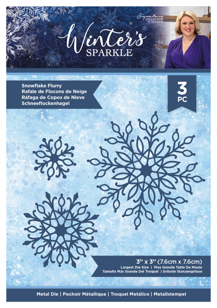 Snowflake Flurry,S-WISP-MD-SNFL, Stanze - Faltkarten.com