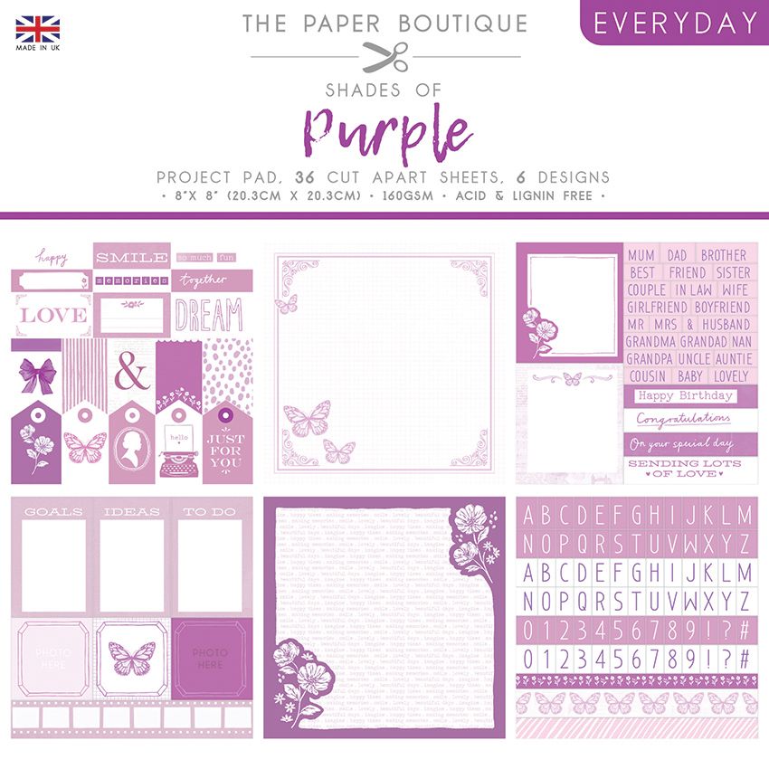 The Paper Boutique Project pad Everyday shades of purple Designpapier ...