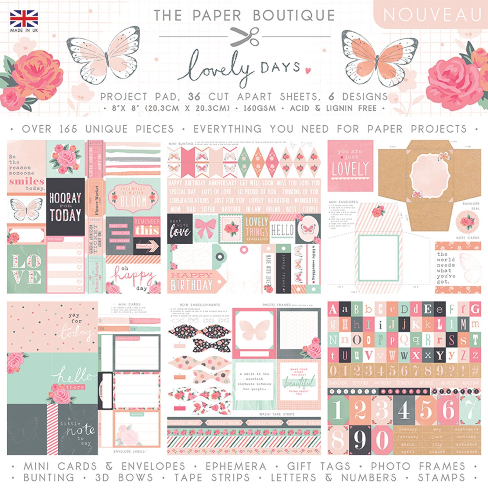 The Paper Boutique Project pad Lovely days Designpapier - Faltkarten.com