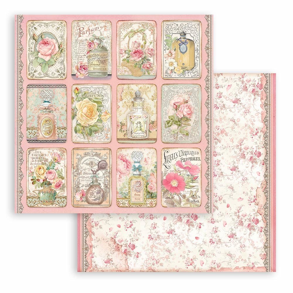 Stamperia "Rose Parfum" 12x12" Paper Sheet (SBB906) - Faltkarten.com