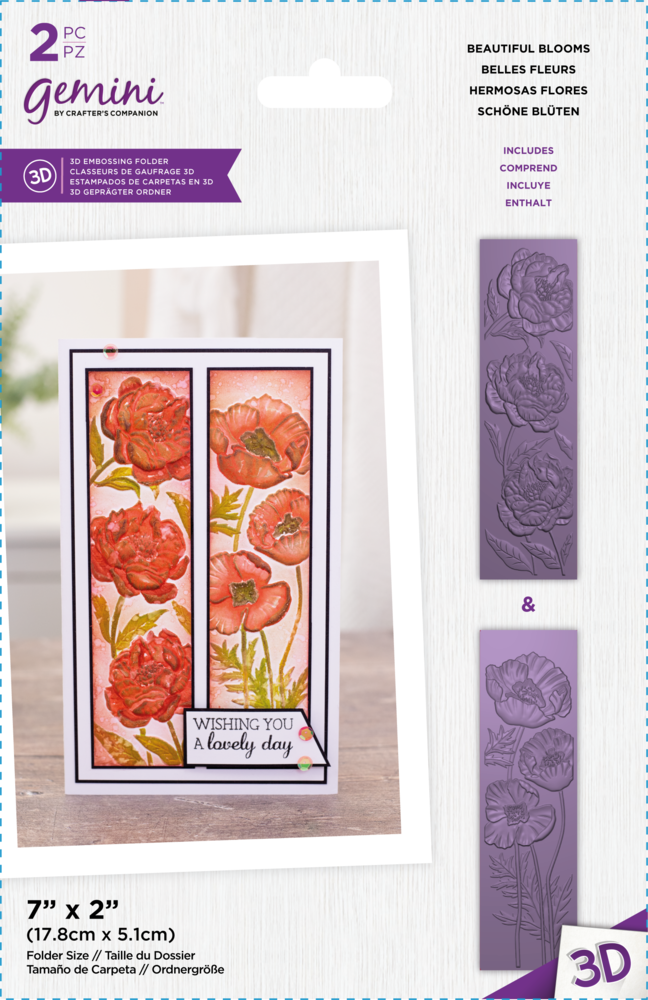 Gemini Beautiful Blooms - Prägeschablone 3D - Schöne Blüten - Faltkarten.com