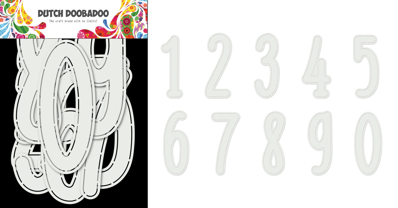 Dutch Doobadoo Stencil A5 Numbers Dutch Card Art Schablone - Faltkarten.com