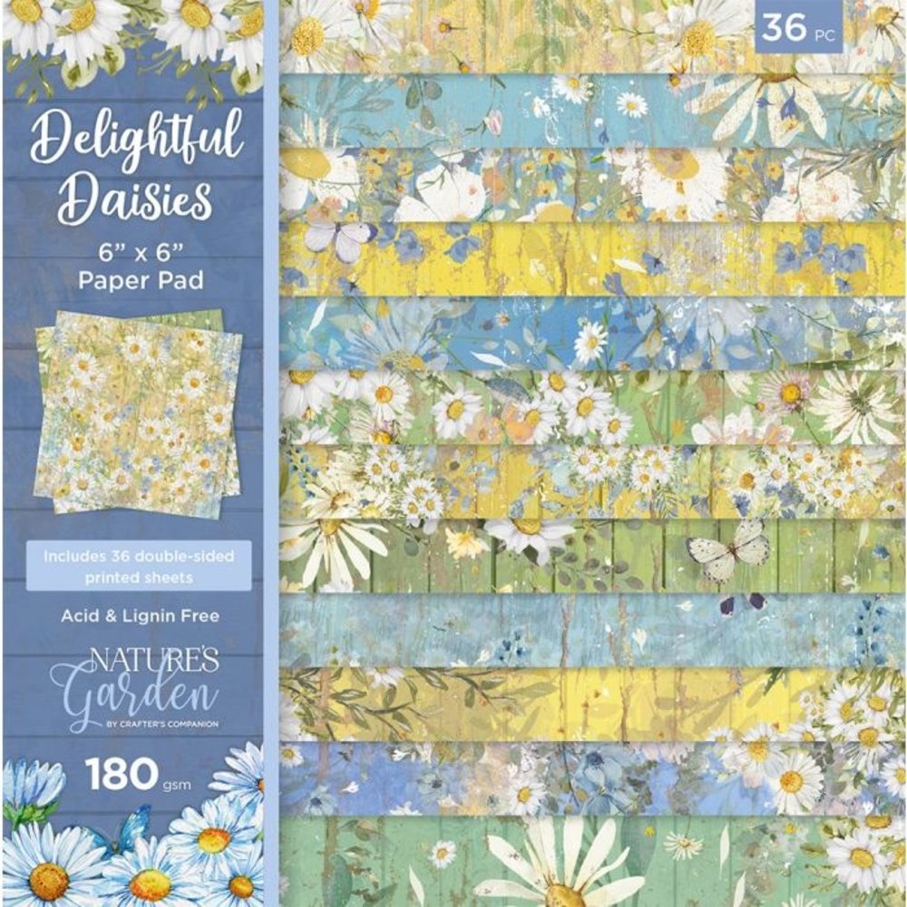 Crafters Companion Designpapier "Delightful Daisies" Paper Pack 6x6 ...