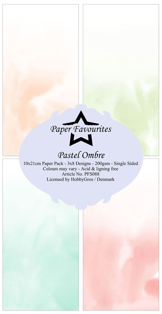 Paper Favourites Designpapier "Pastel Ombre " Slim Paper Pack 3x8 Inch ...
