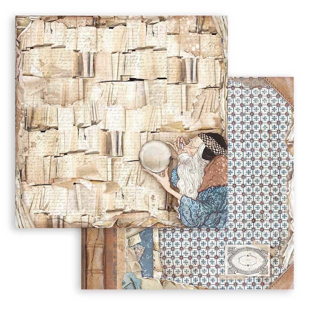 Stamperia Designpapier "Vintage Library" Paper Pack 8x8 Inch 10 Bogen ...