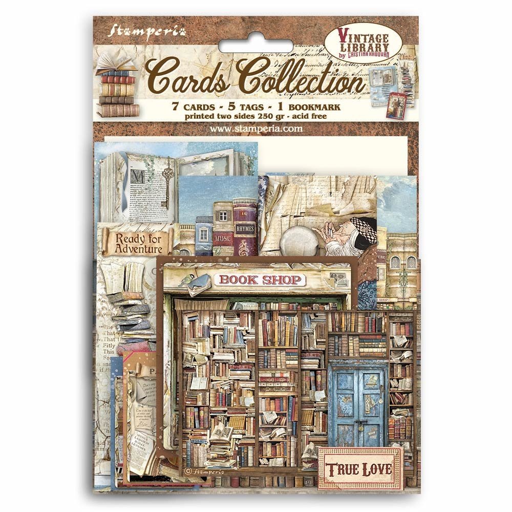 Stamperia Stanzteile "Vintage Library" Cards Collection (SBCARD16 ...