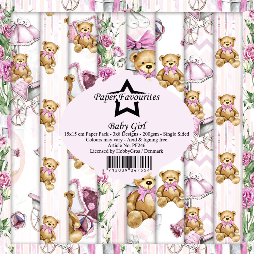 Paper Favourites Designpapier "Baby Girl" Paper Pack 6x6 Inch 24 Bogen ...