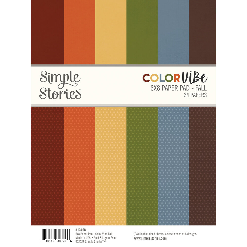 Simple Stories Designpapier "Color Vibe Fall" Paper Pack 6x8 Inch 24 ...