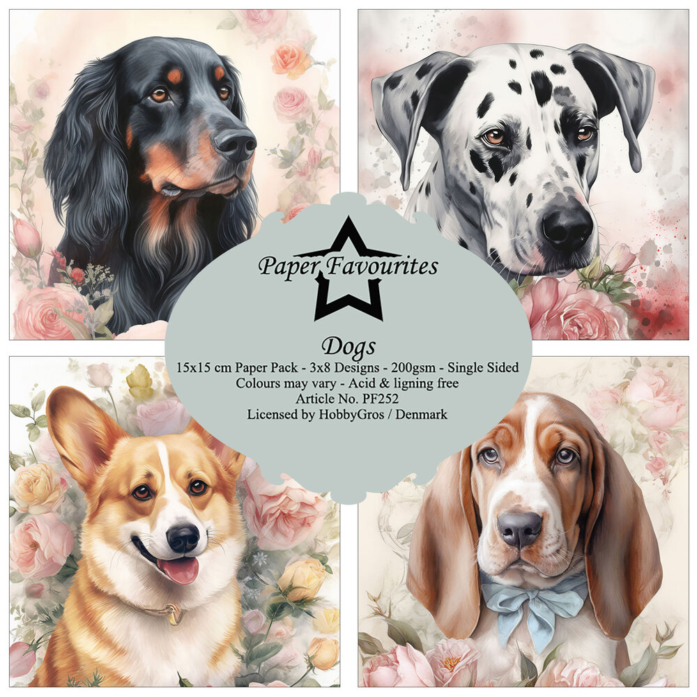 Paper Favourites Designpapier "Dogs" Paper Pack 6x6 Inch 24 Bogen ...