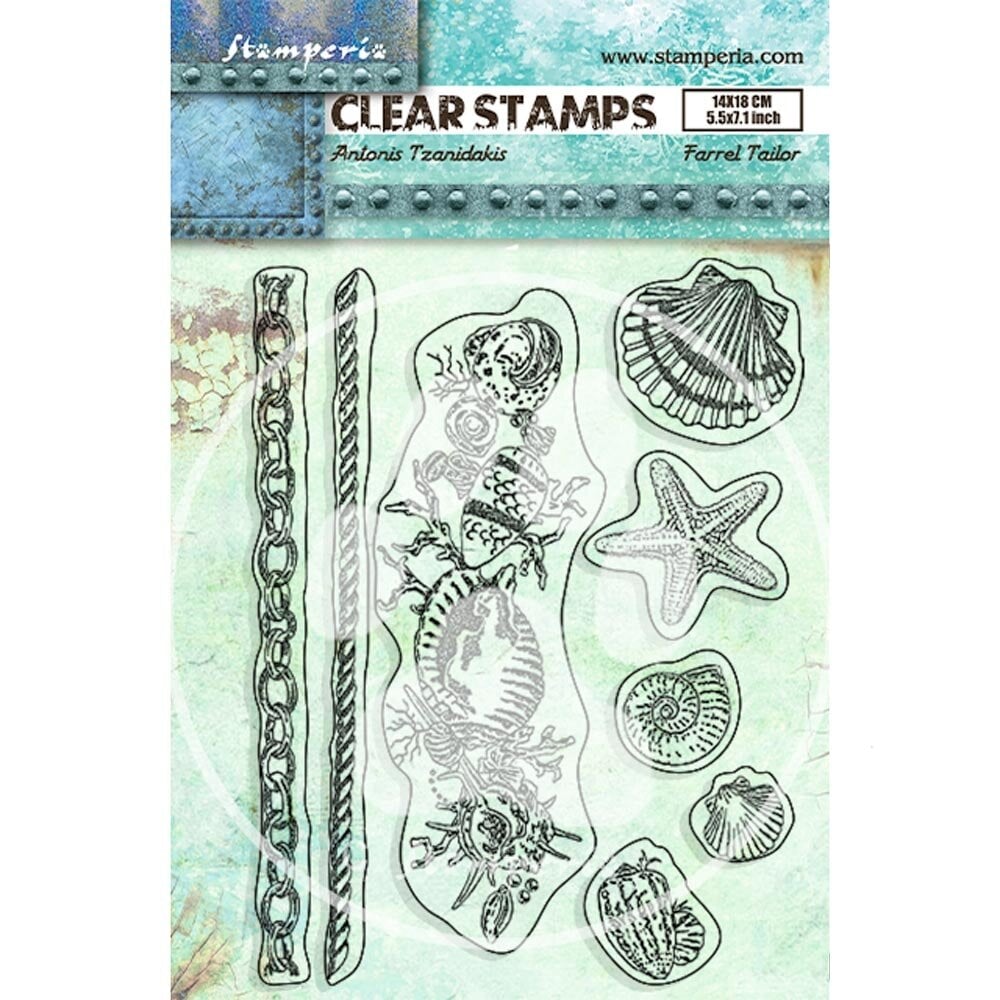 Stamperia Stempelset "Shells" Clear Stamps (WTK181) - Faltkarten.com