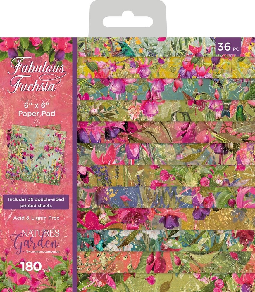 Crafters Companion Designpapier "Fabulous Fuchsia" Paper Pack 6x6 Inch ...
