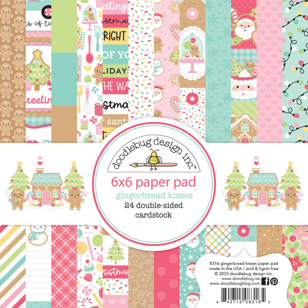 Doodlebug Design Designpapier "Gingerbread Kisses" Paper Pack 6x6 Inch ...