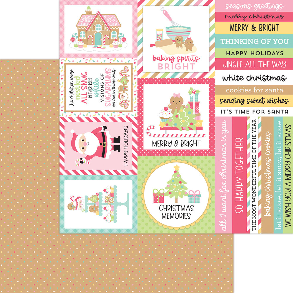 Doodlebug Design Designpapier "Gingerbread Kisses" Paper Pack 6x6 Inch ...