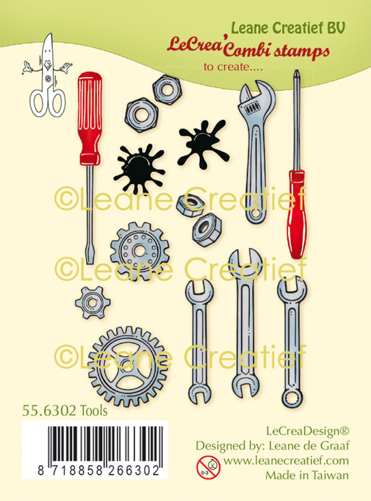 Leane Creatief Stempelset "Tools" Clear Stamps - Faltkarten.com