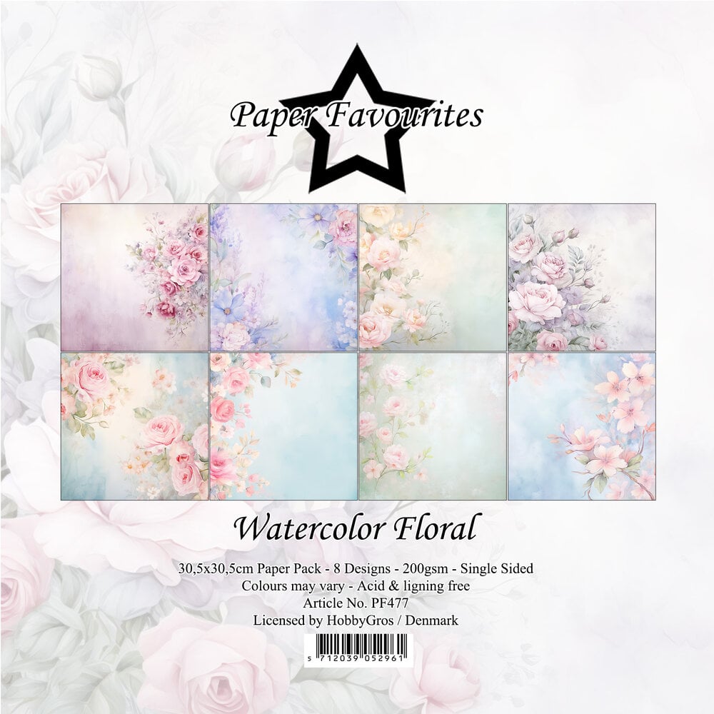 Paper Favourites Designpapier "Watercolor Floral" Paper Pack 12x12 Inch ...