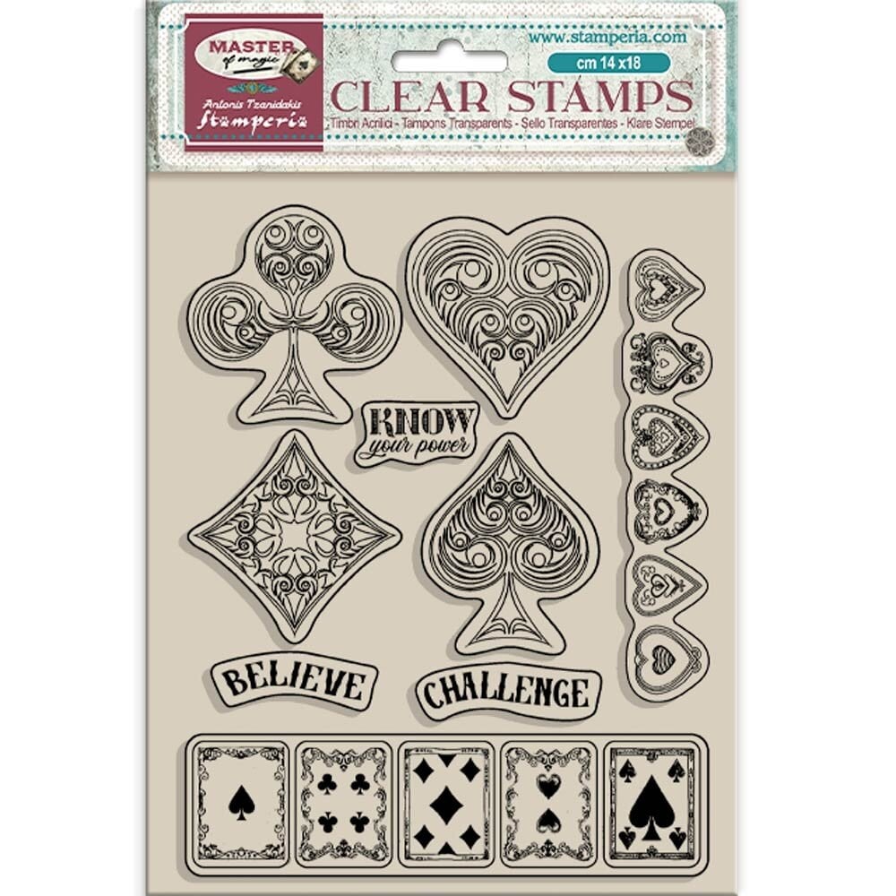Stamperia Stempelset "Playing Cards" Clear Stamps (WTK213) - Faltkarten.com
