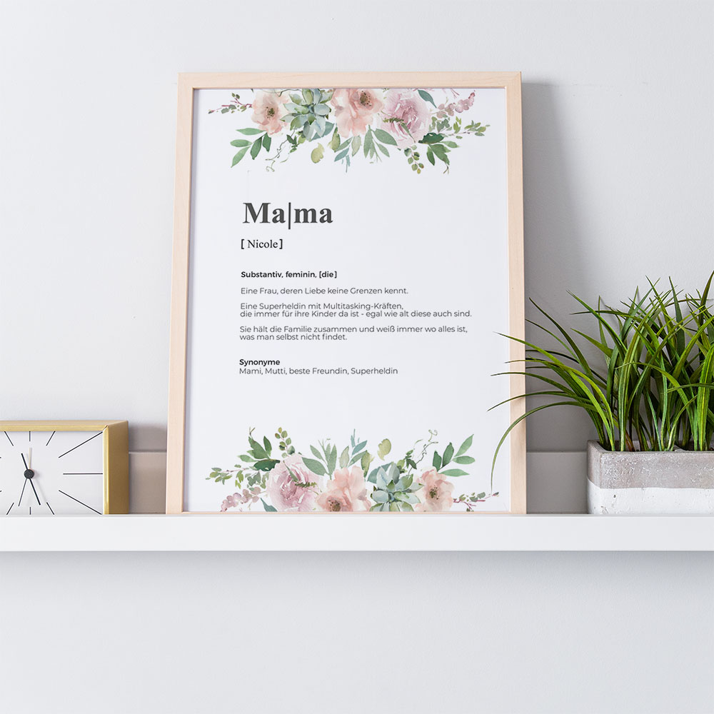 Definitionsposter "Mama 2" | Geschenkidee | Personalisiert ...