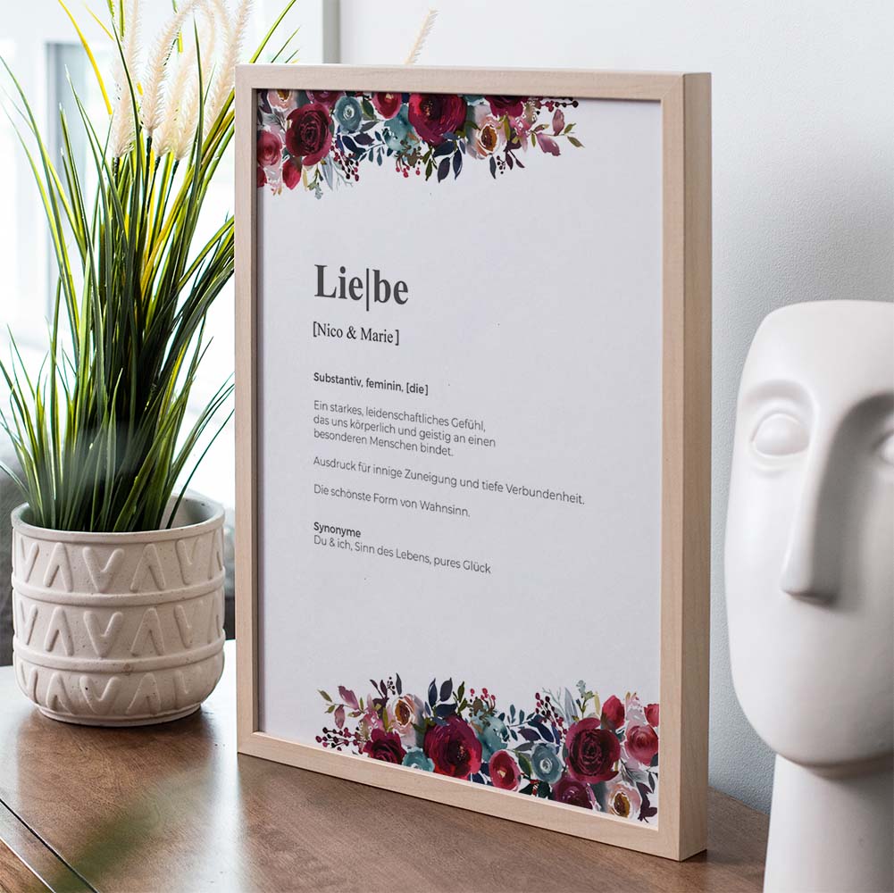 Definitionsposter "Liebe 2" | Geschenkidee | Personalisiert ...