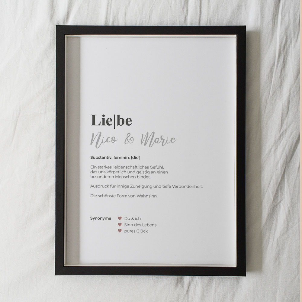 Definitionsposter "Liebe 1" | Geschenkidee | Personalisiert ...